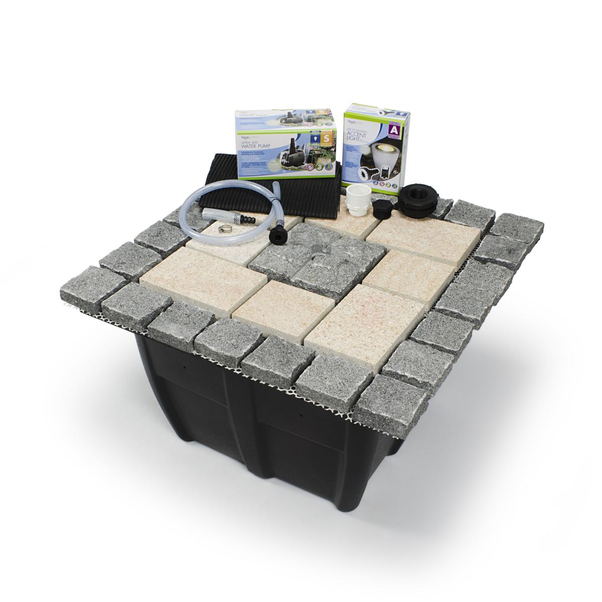 Bubbling Formal Mosaic Fountain Kit | Natural Stone | Fountainscap...